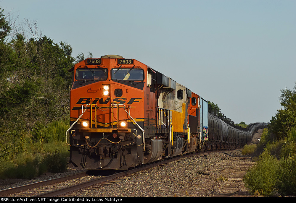 BNSF 7603 westbound BNSF empty ethanol train